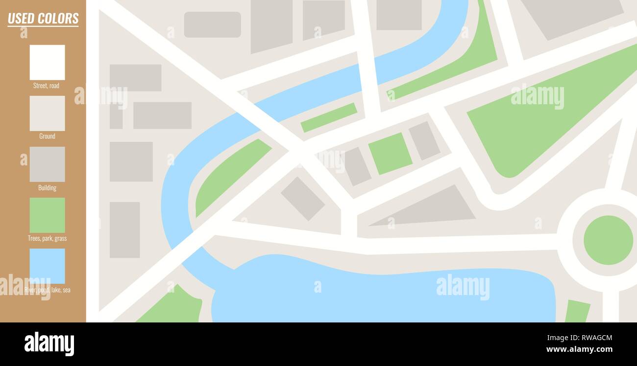 Map template. Flat color style Vector illustration Stock Vector Image ...