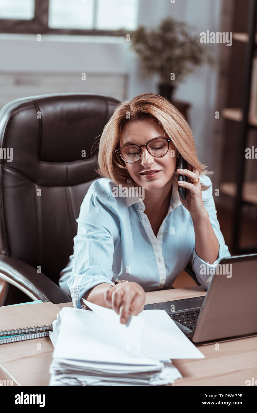 Successful rich lawyer feeling busy while working all day Stock Photo ...