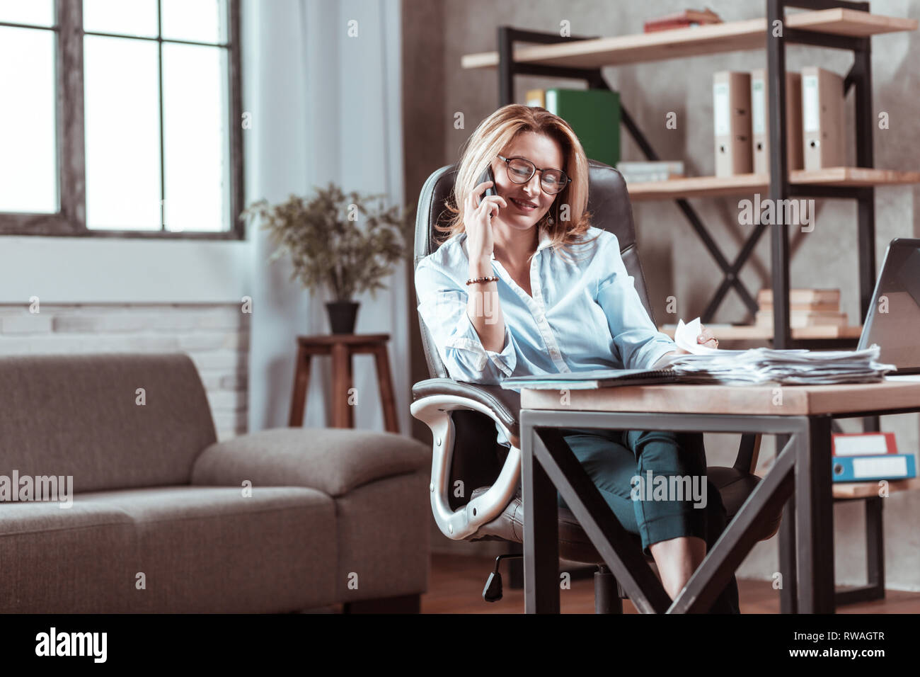 Beautiful woman receiving call hi-res stock photography and images - Alamy