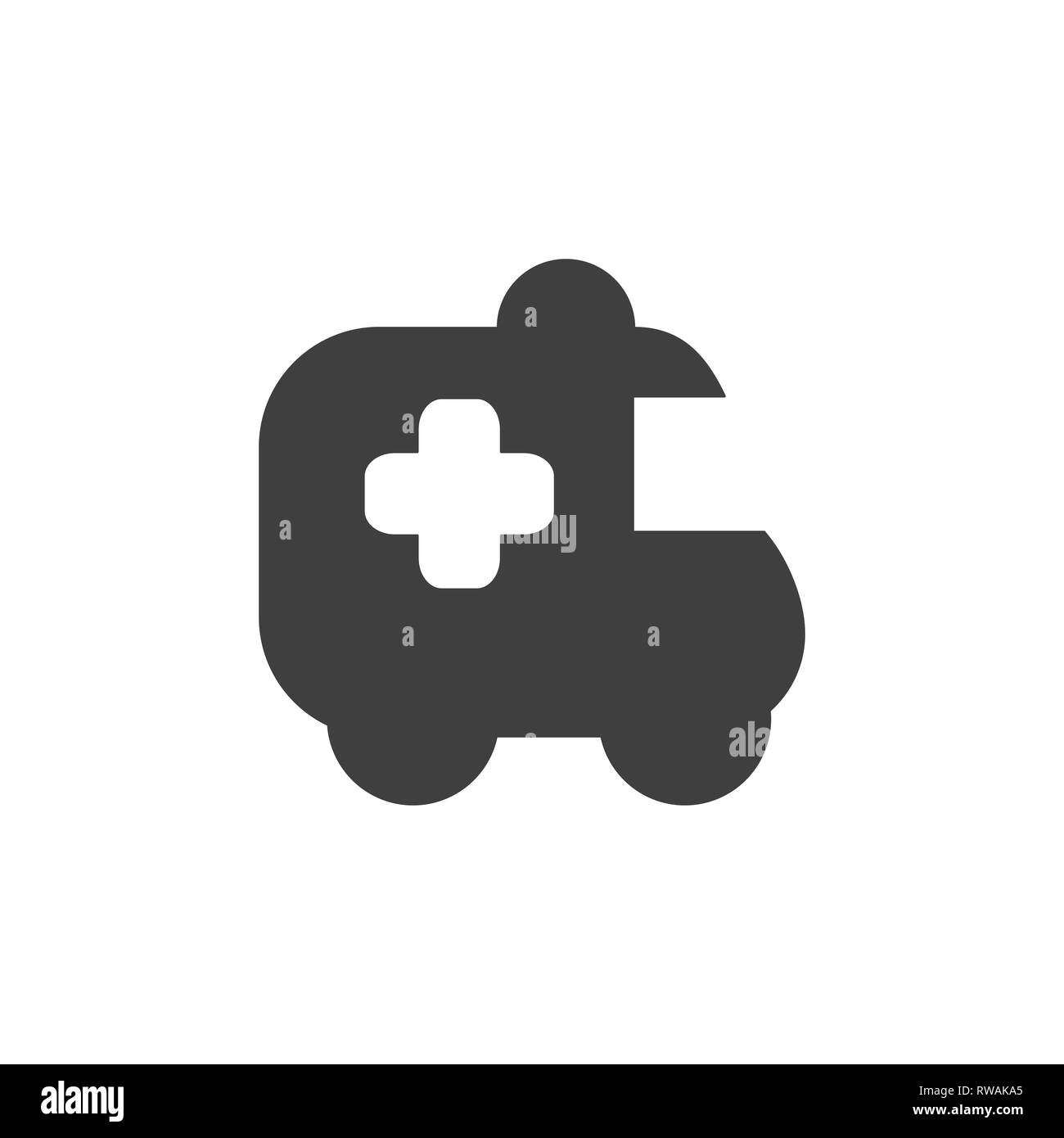 Ambulance icon medical icon simple flat illustration Stock Vector Image ...