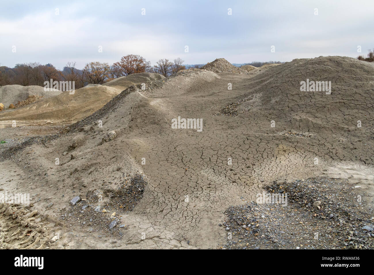 spoil heap scenery at a quarry in Southern Germany Stock Photo - Alamy