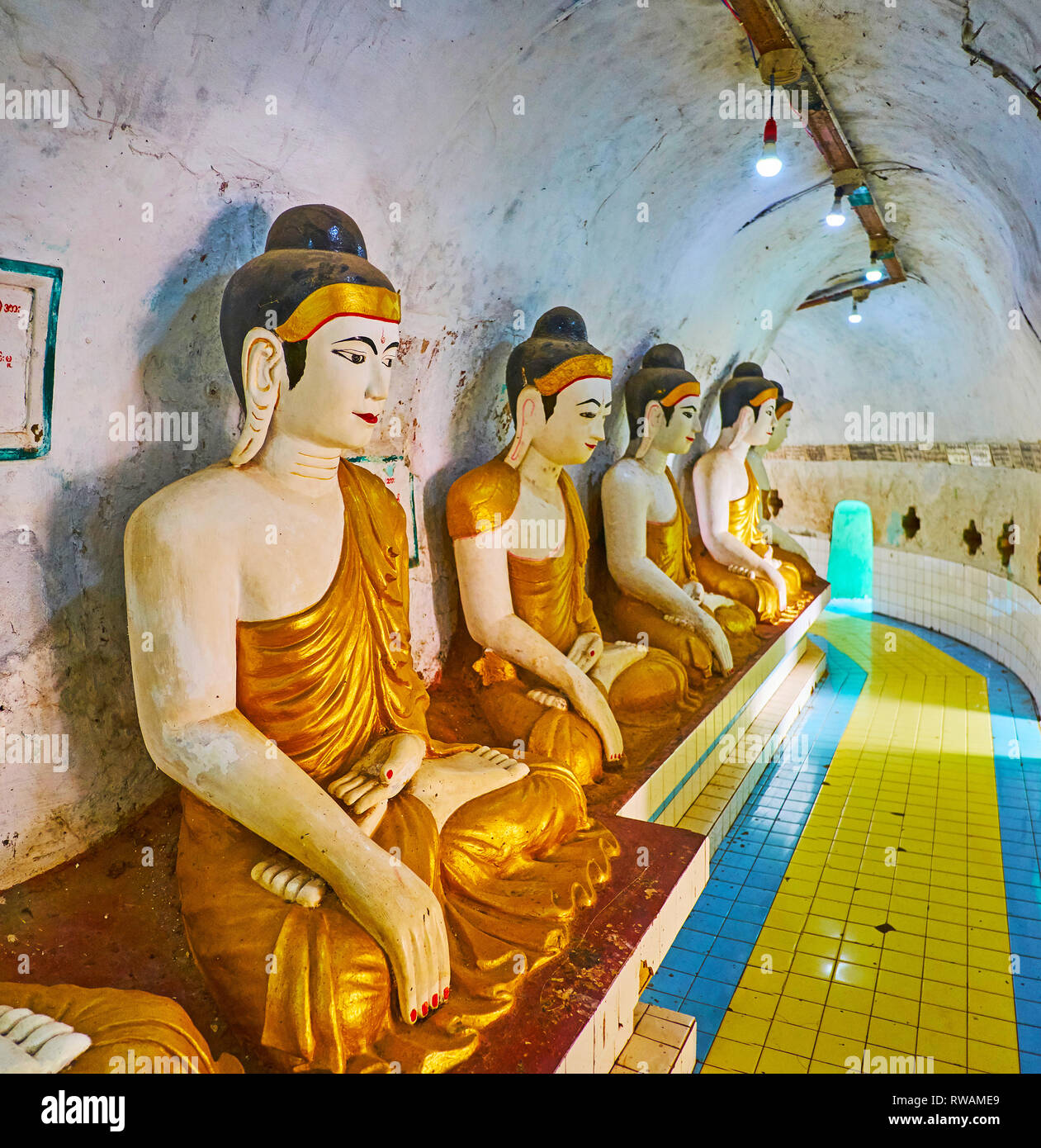 BAGO, MYANMAR - FEBRUARY 15, 2018: Images of Lord Buddha Touching Earth ...