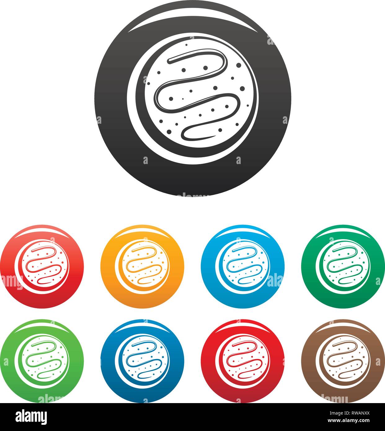 Small cake icons set 9 color vector isolated on white for any design ...