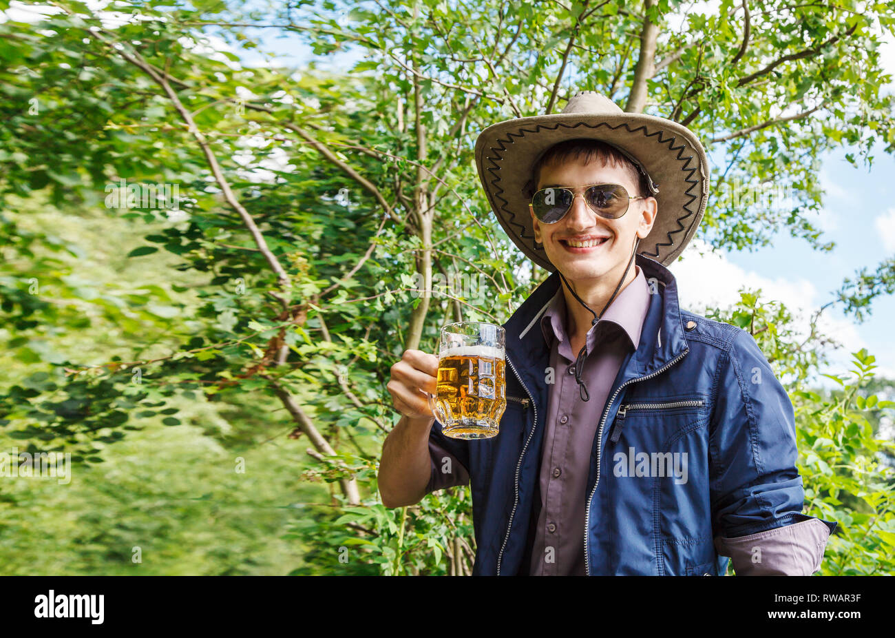 Cowboy drinking beer hi-res stock photography and images - Alamy
