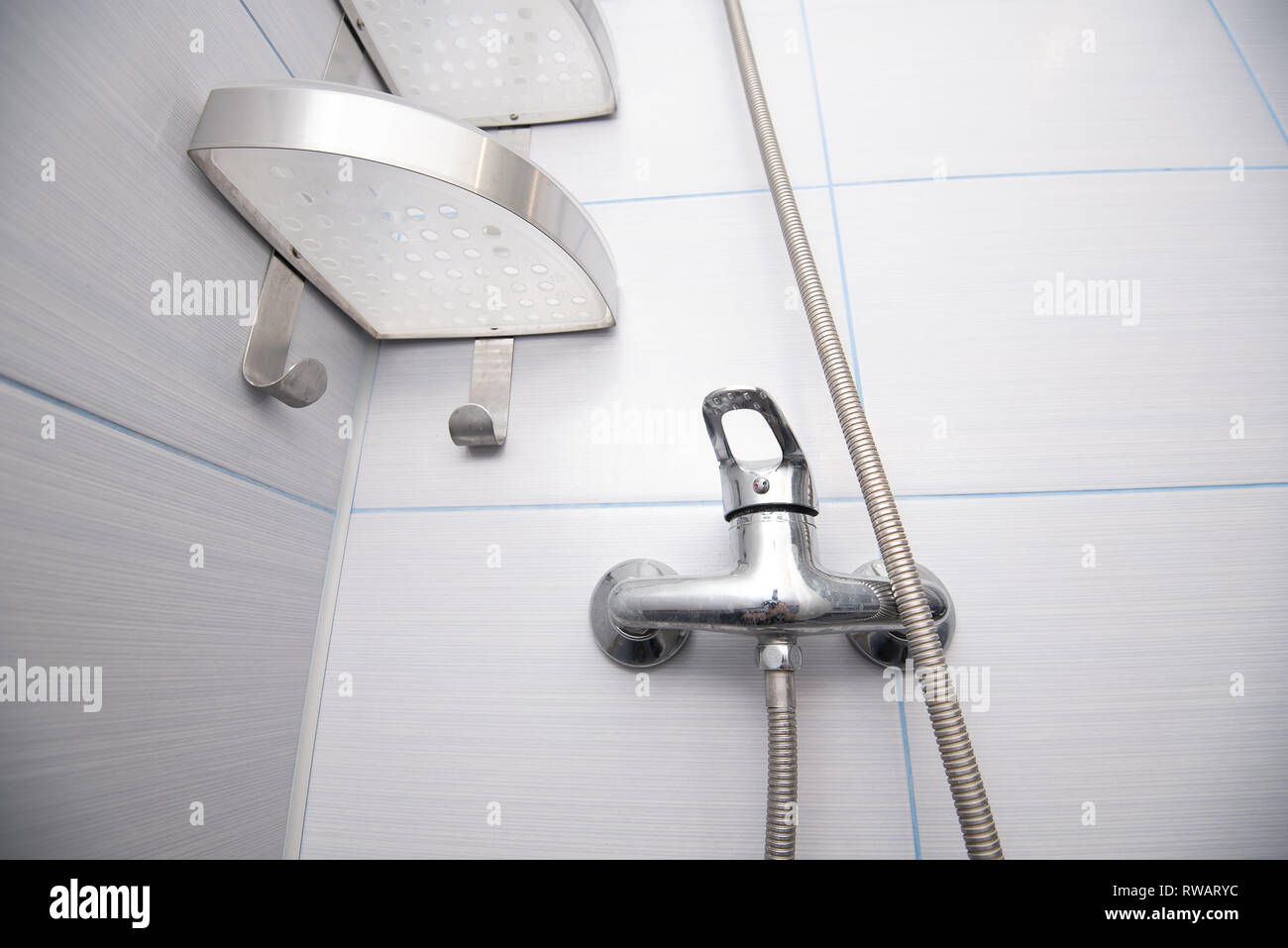 bathroom. Close-up. the shower is ready for use Stock Photo - Alamy