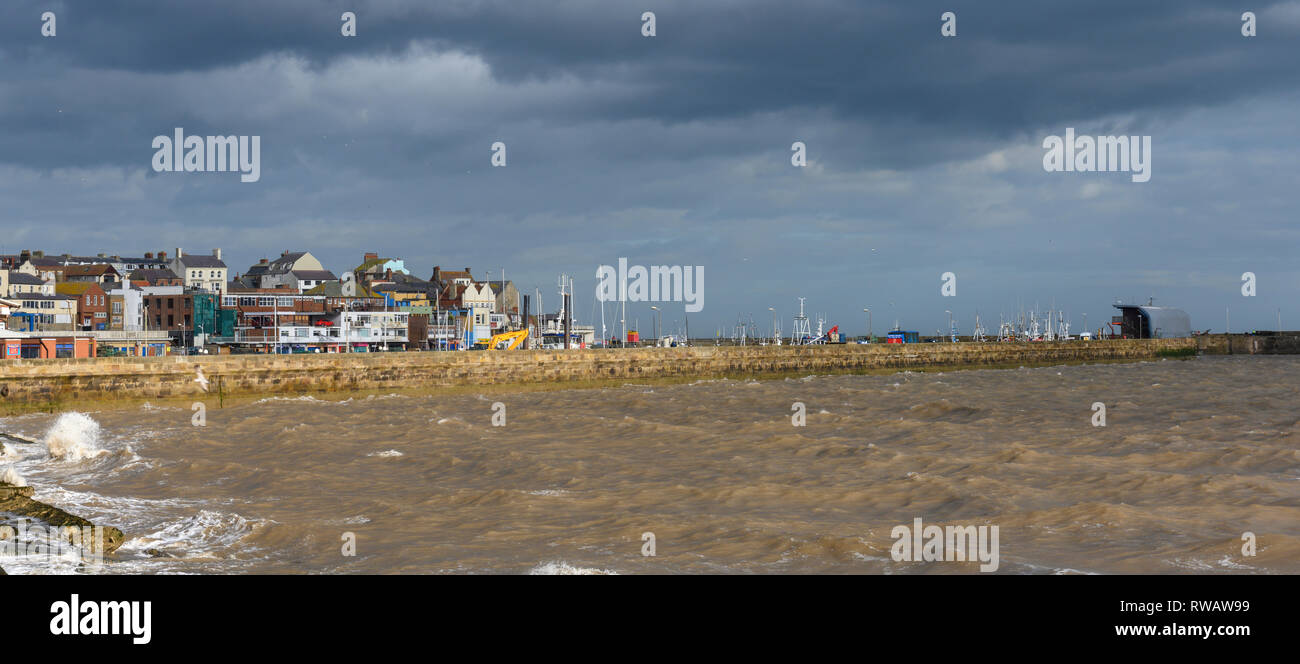 Panoramic landscape of the Bridlington South Beach Coast looking ...
