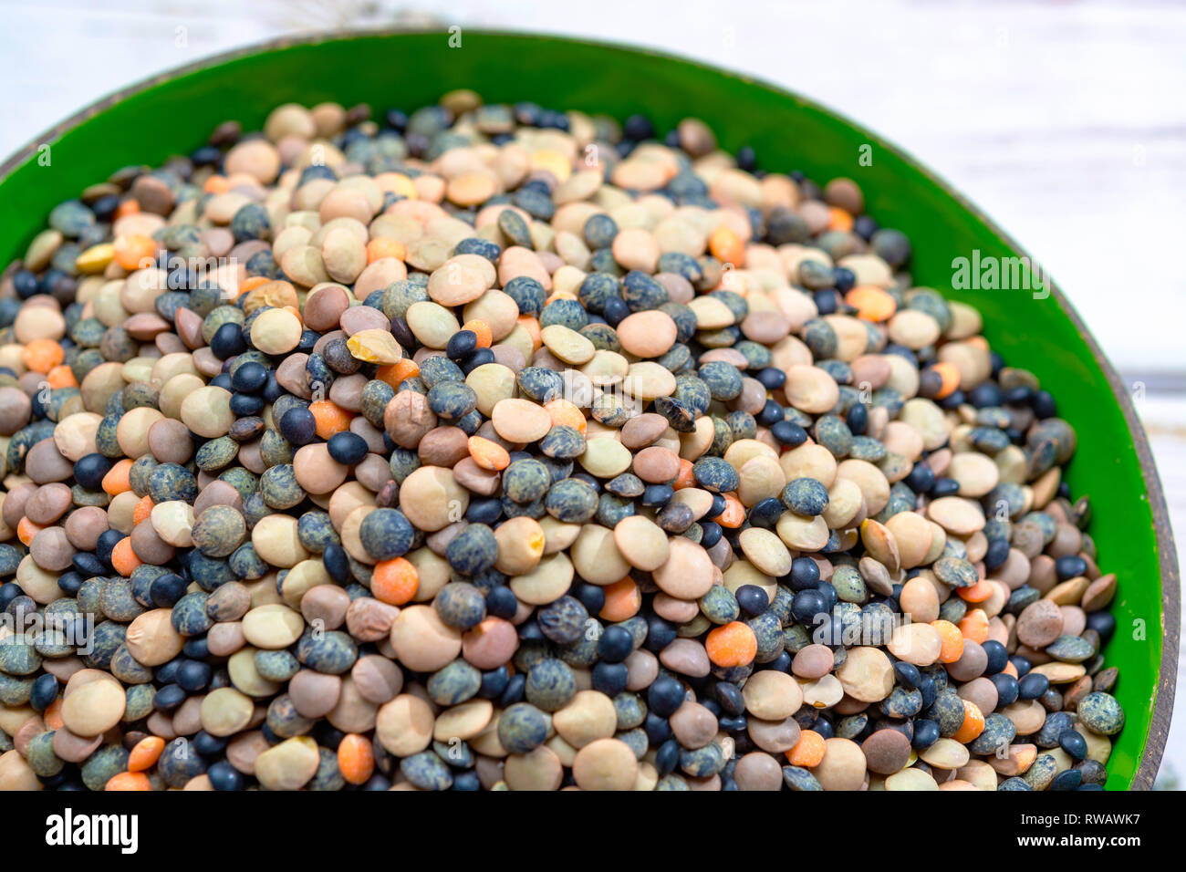 Colorful mix of lentils legumes ready for cooking, tasty vegetarian ...