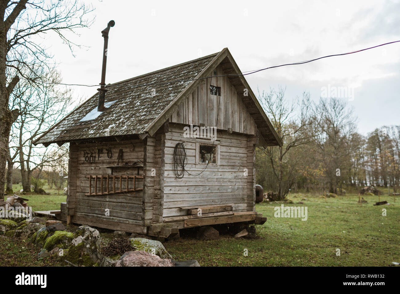 A small rustic wooden sauna in Pakri islands, Estonia Stock Photo - Alamy