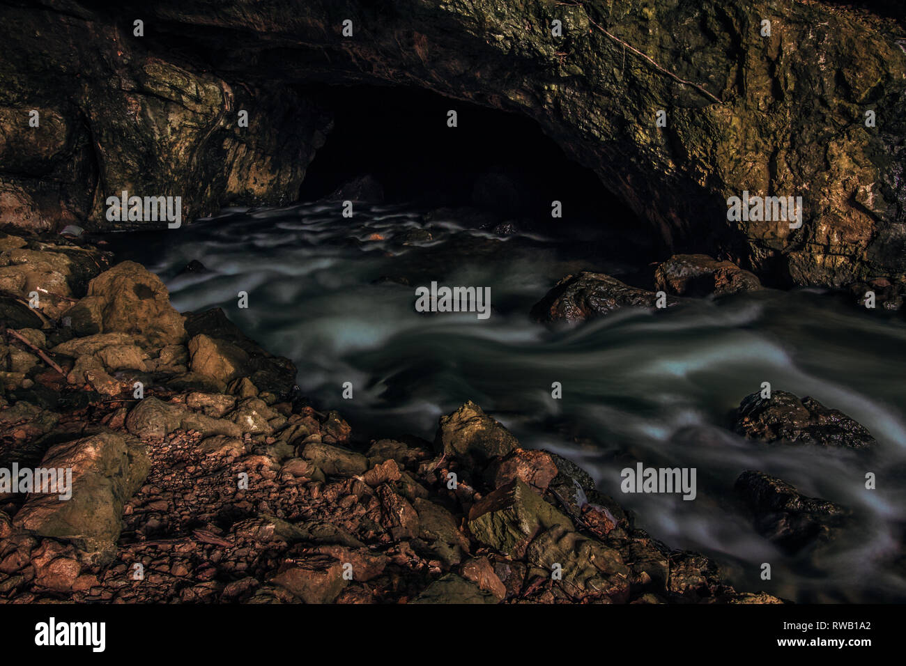 River Rak flowing underground in Rakov Škocjan Stock Photo - Alamy