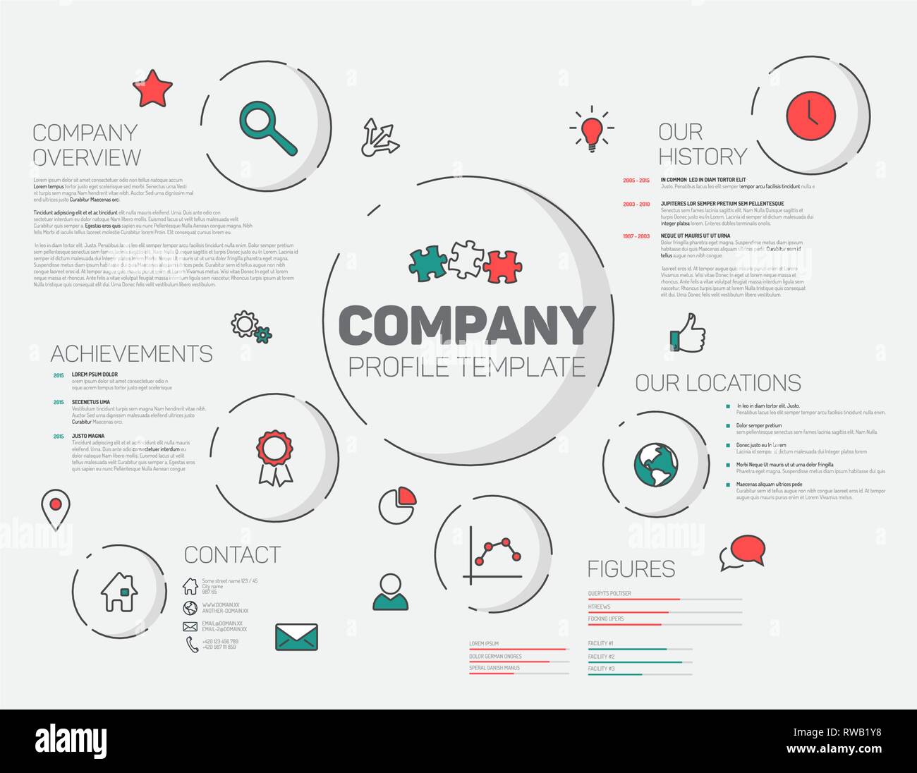 Vector Company infographic profile design template with modern hipster ...