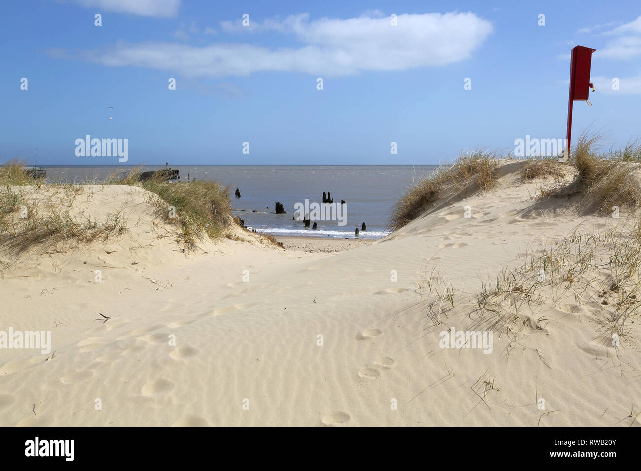 the fine sandy beach at walberswick on the suffolk coast Stock Photo ...