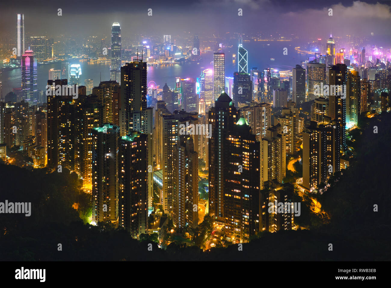 Hong Kong skyscrapers skyline cityscape view Stock Photo - Alamy