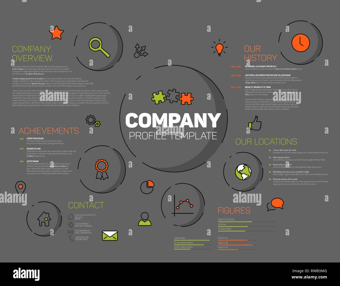 Vector Company infographic profile design template with modern hipster ...