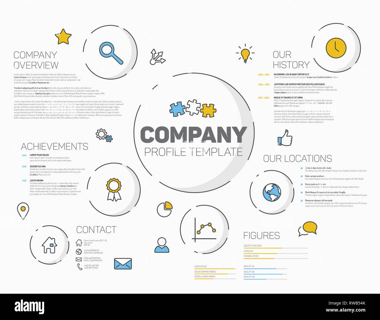 Vector Company infographic profile design template with modern hipster ...