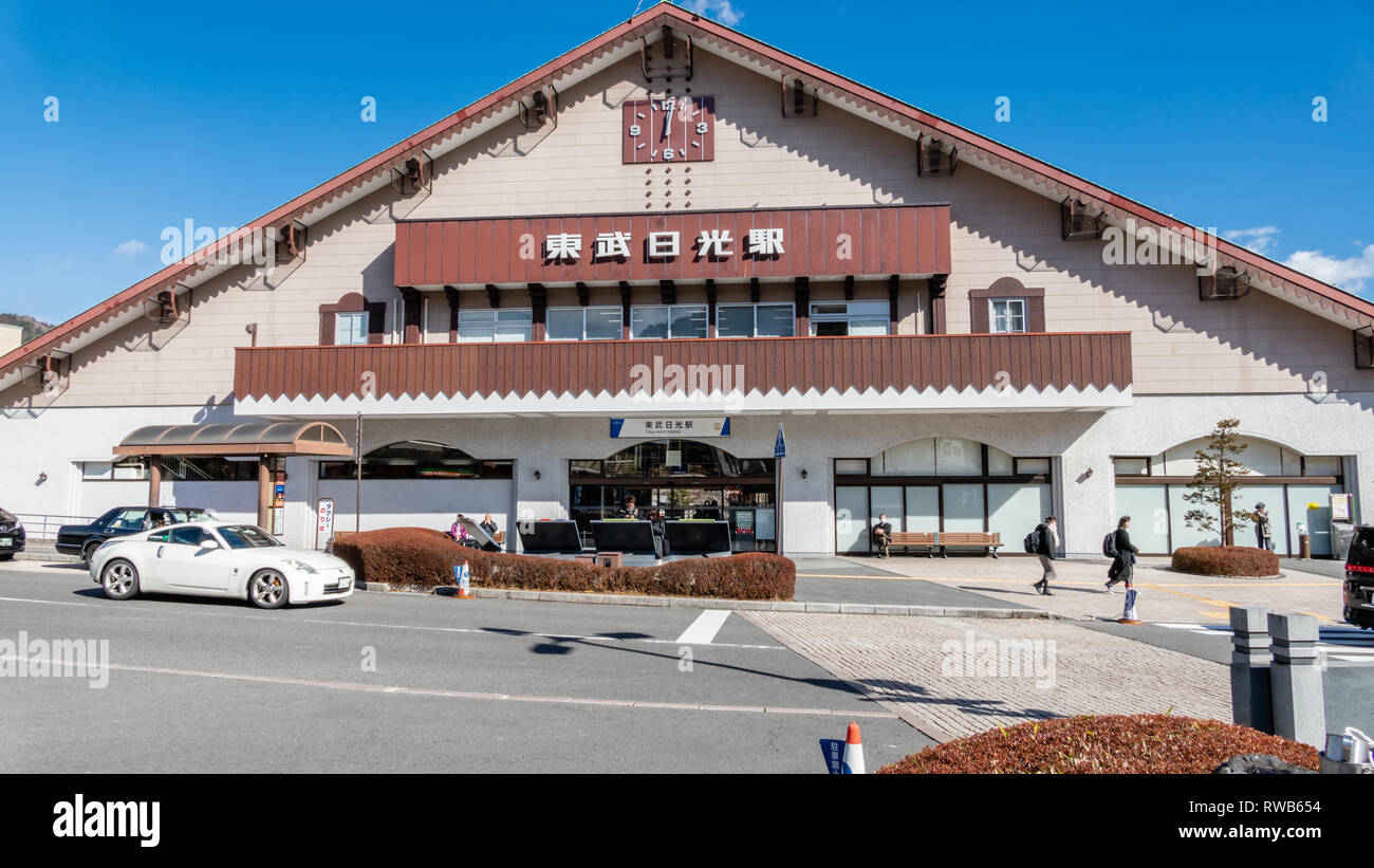 NIKKO, JAPAN - FEBRUARY 2, 2019: Nikko Train Station, railway station ...
