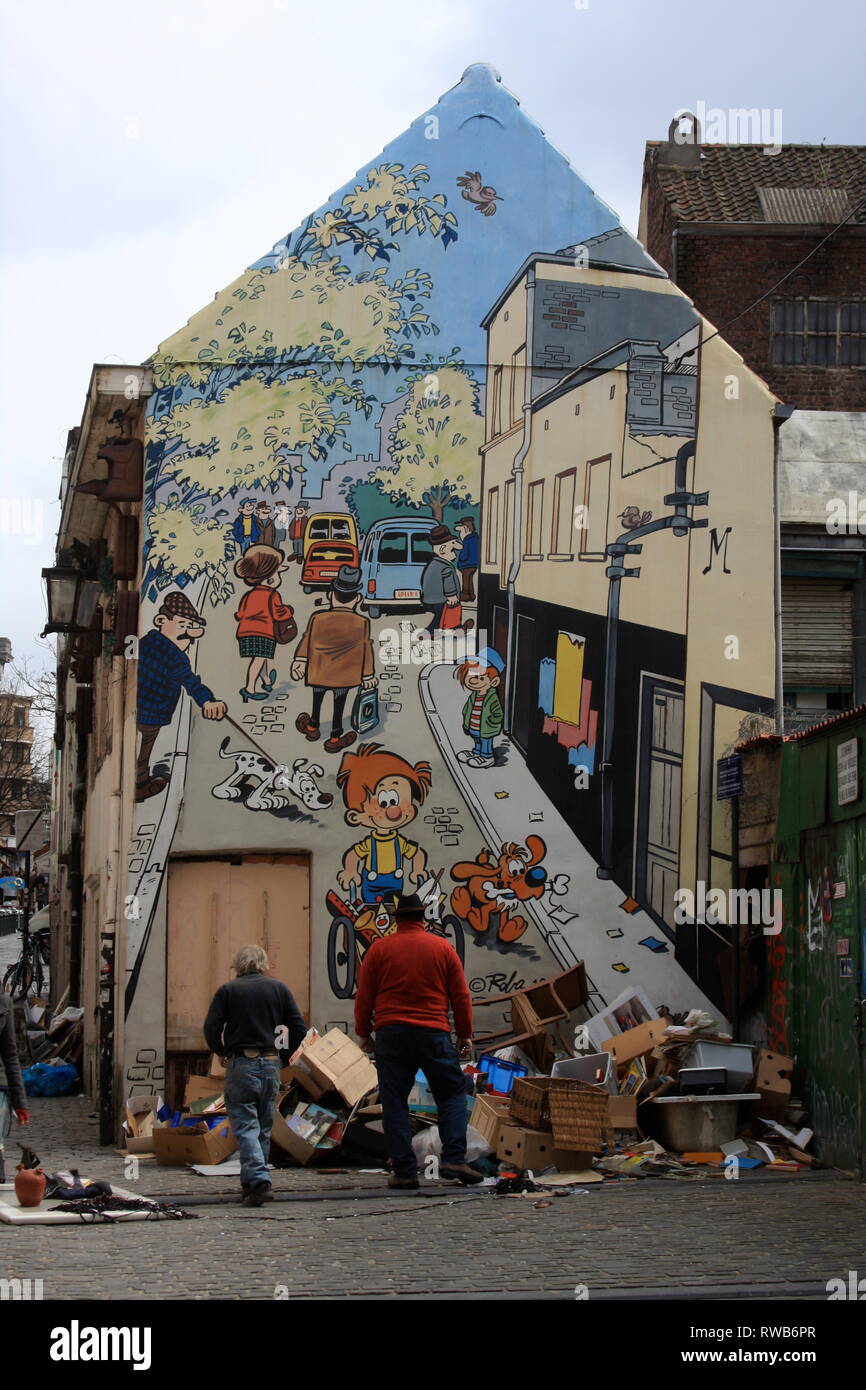 The Comic Strip Trail In Brussels, Belgium Stock Photo - Alamy