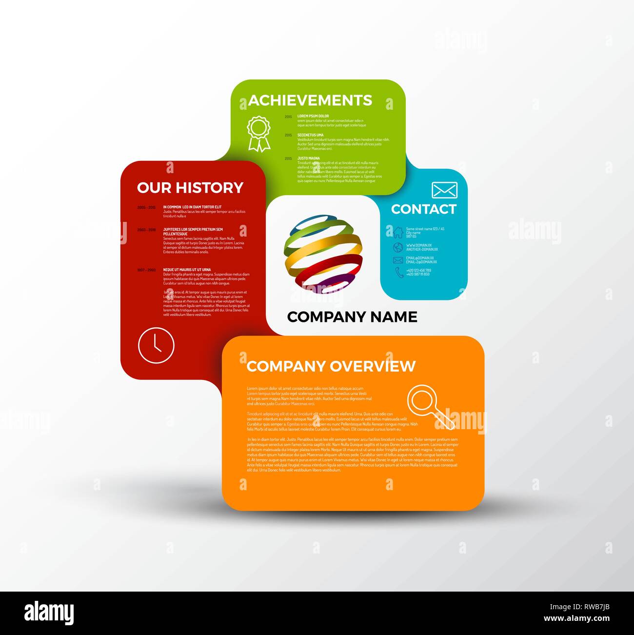 Vector Company infographic overview design template with colorful ...