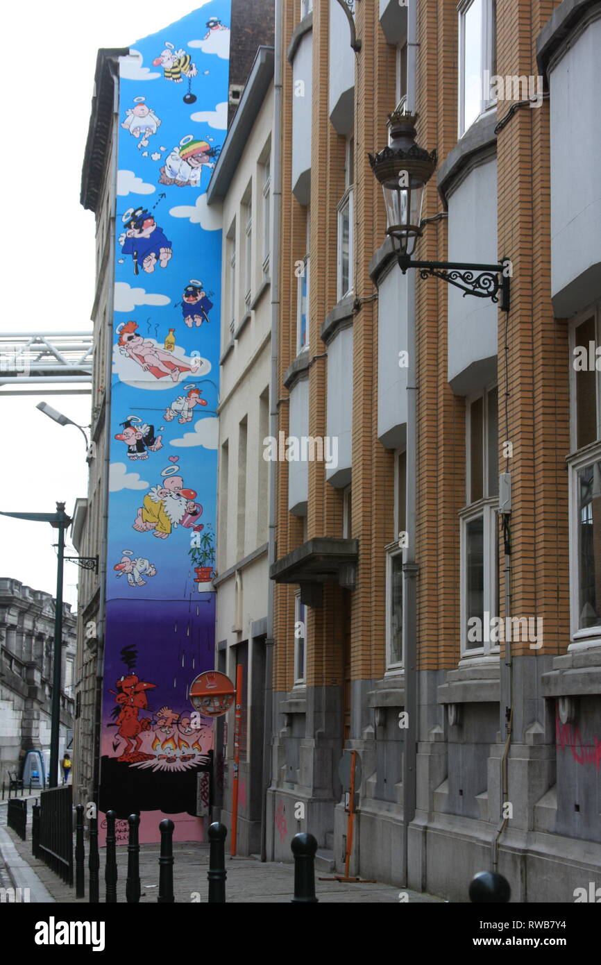 The Comic Strip Trail In Brussels, Belgium Stock Photo - Alamy