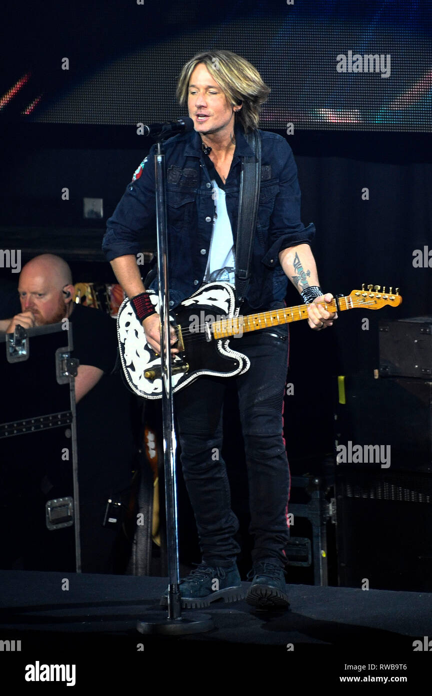 Country singer Keith Urban live on stage at the C2C Country to Country ...