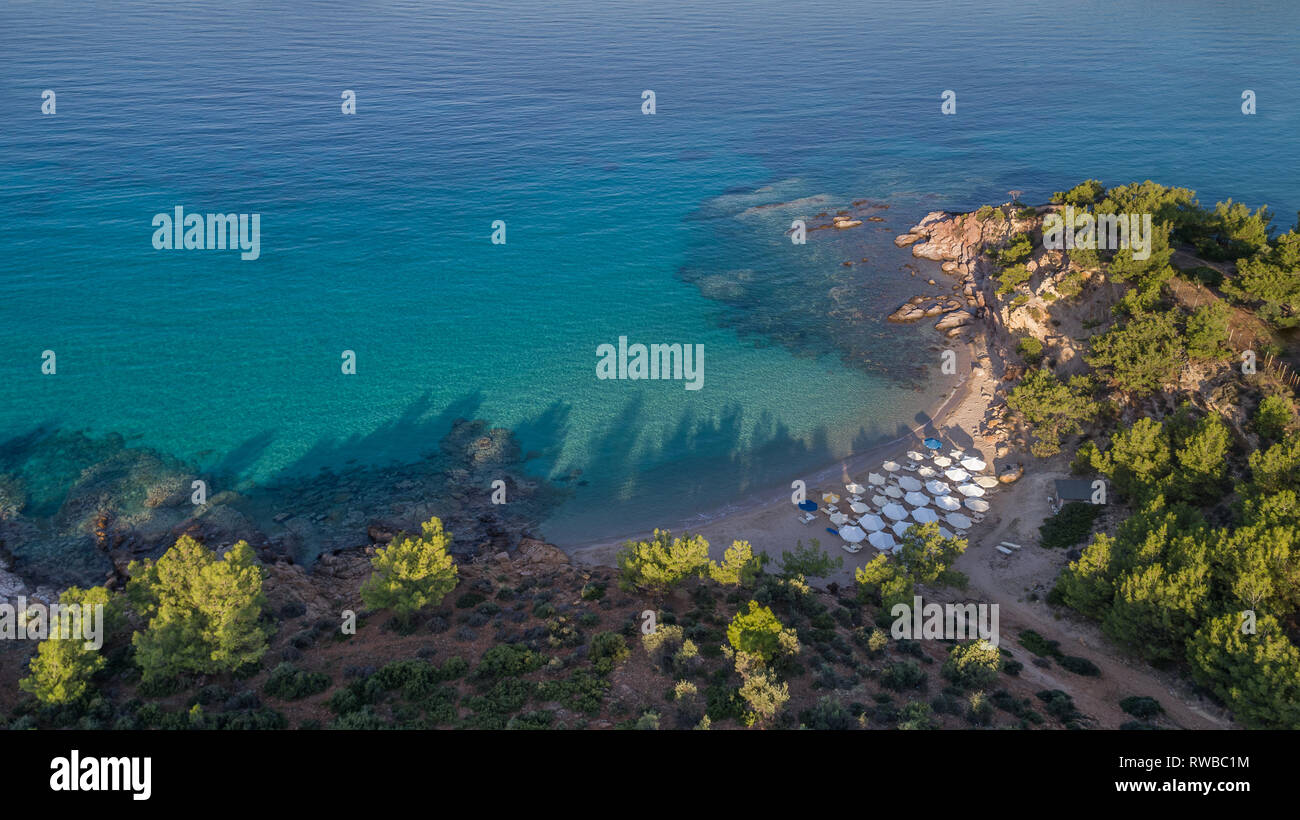aerial view of Notos beach. Thassos island, Greece Stock Photo - Alamy