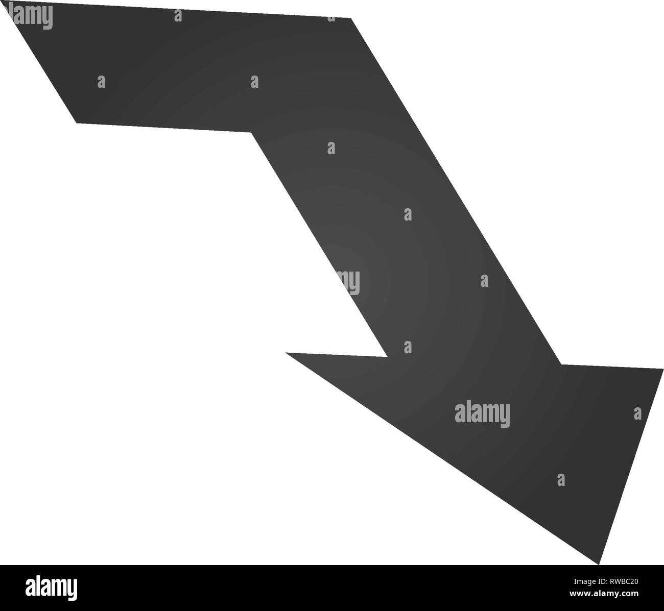 Change of a direction arrow. Vector illustration isolated on white ...