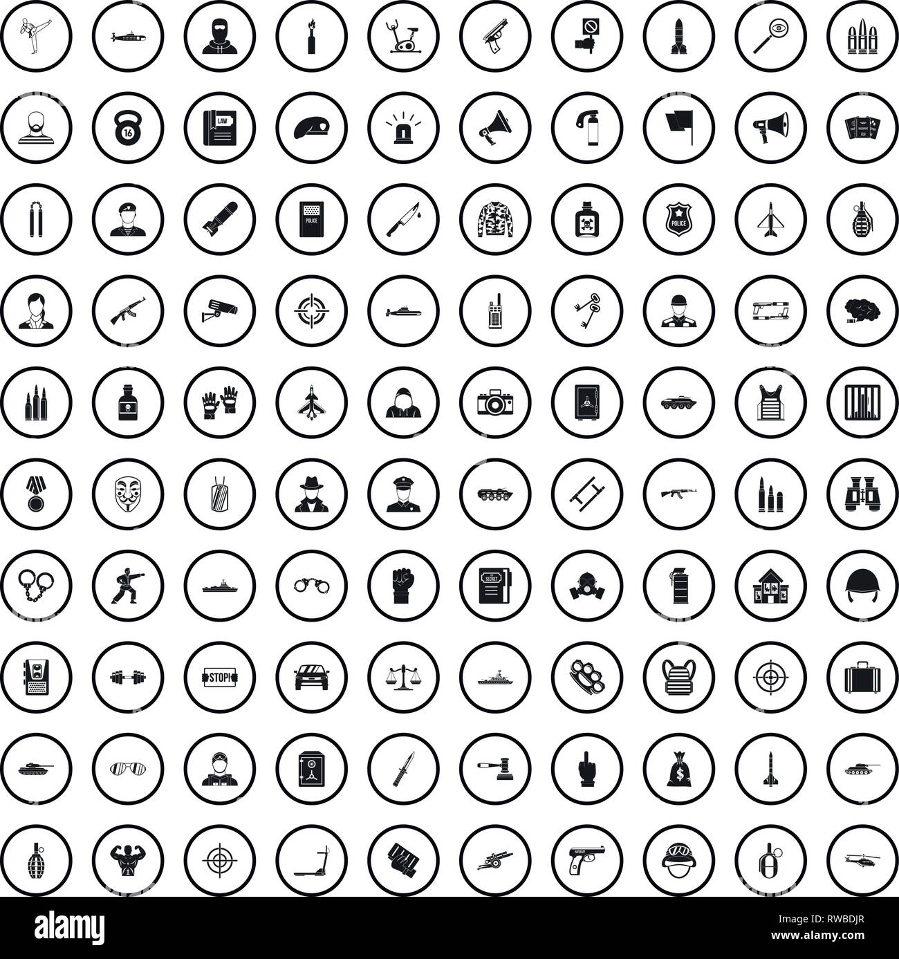 100 officer icons set, simple style Stock Vector Image & Art - Alamy