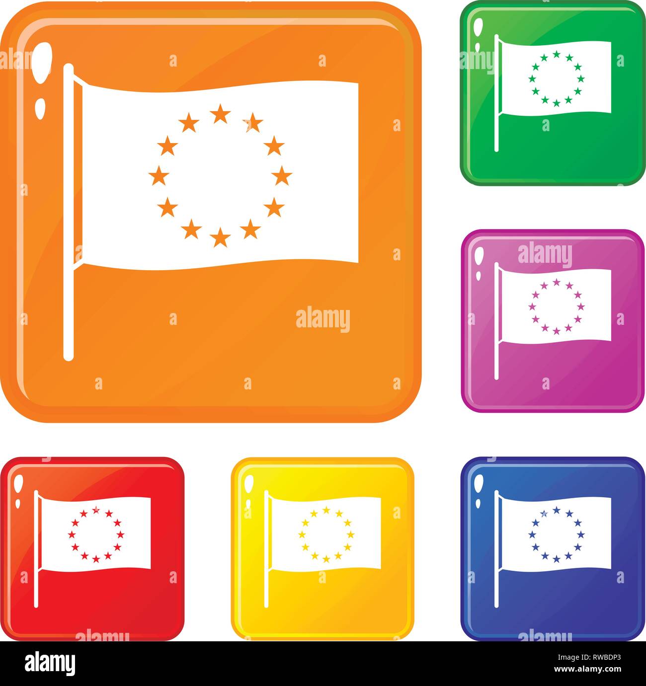 European flag icons set vector color Stock Vector Image & Art - Alamy