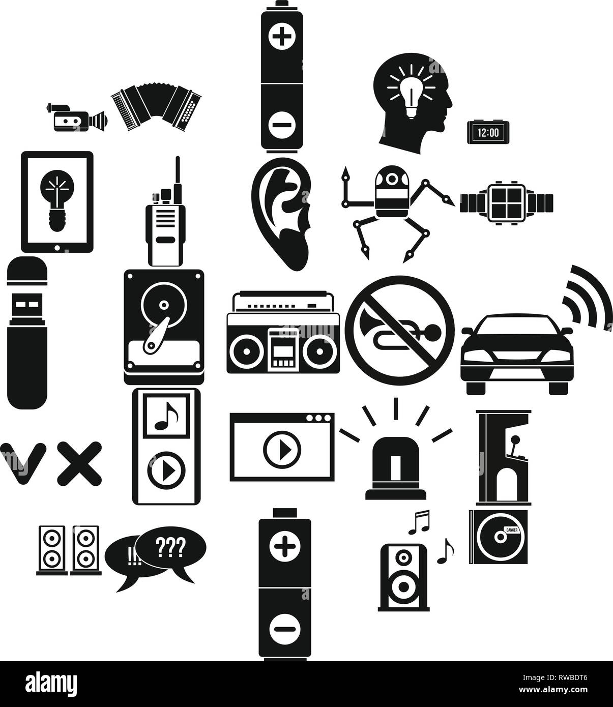 Sound icons set, simple style Stock Vector Image & Art - Alamy