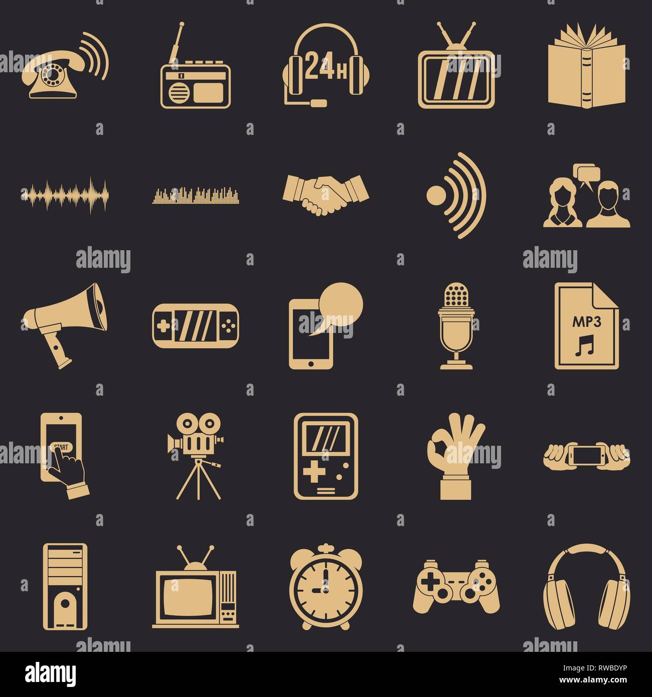 Note icons set, simple style Stock Vector Image & Art - Alamy