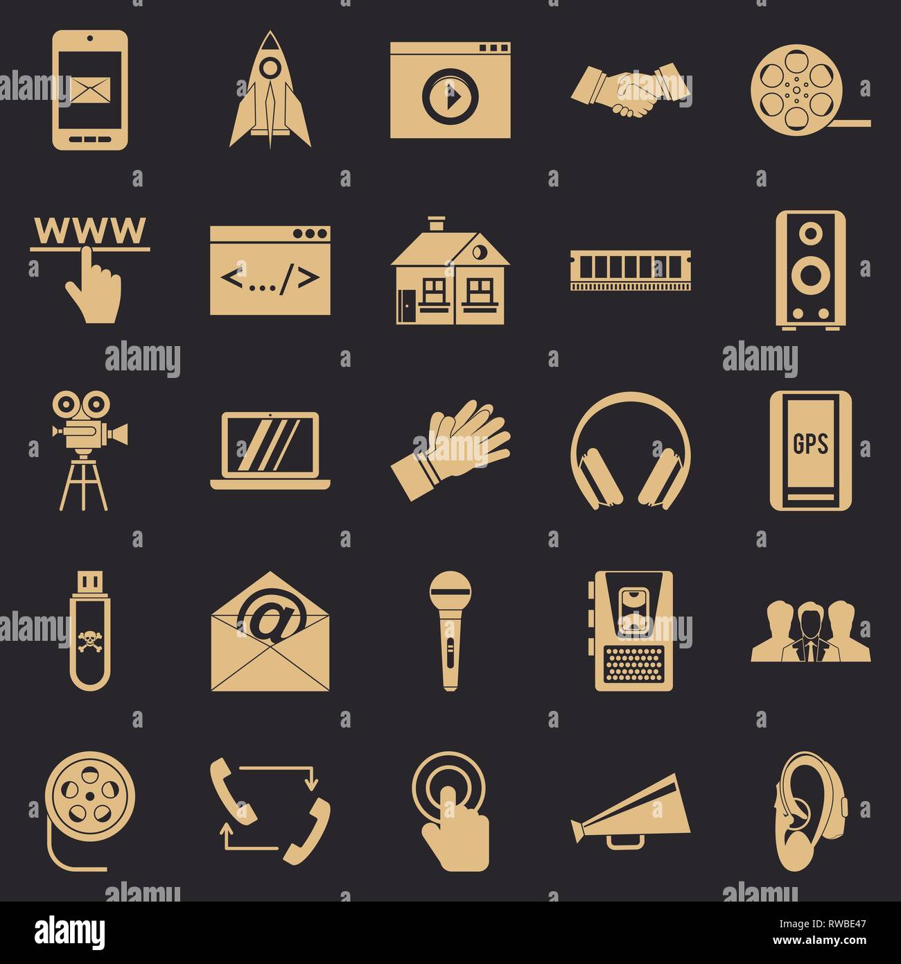 Noise icons set, simple style Stock Vector Image & Art - Alamy