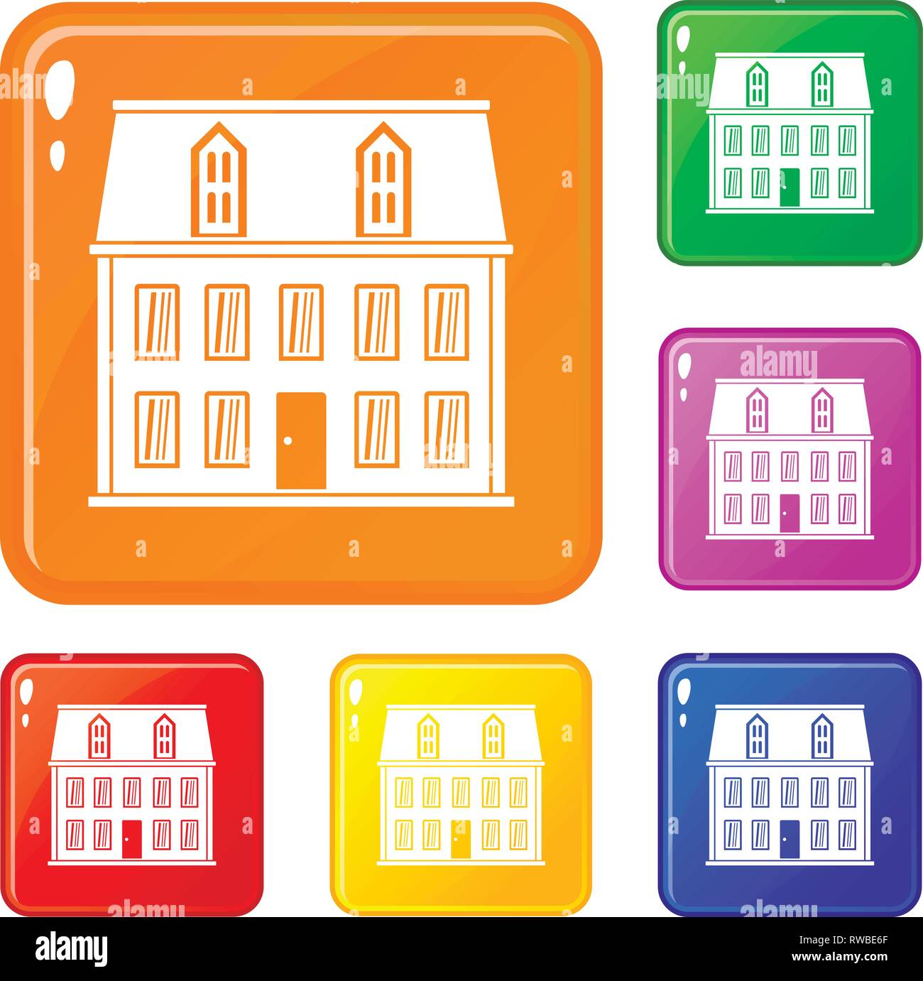 House icons set vector color Stock Vector Image & Art - Alamy