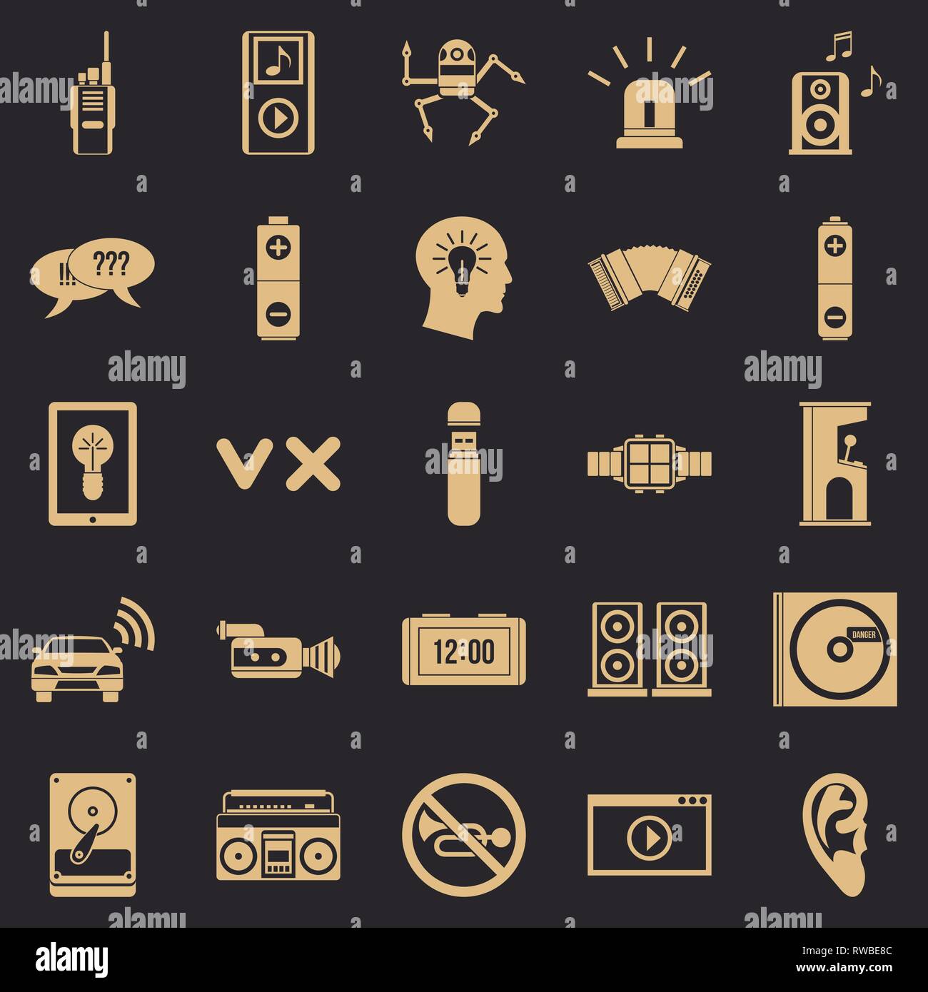 Sound icons set, simple style Stock Vector Image & Art - Alamy