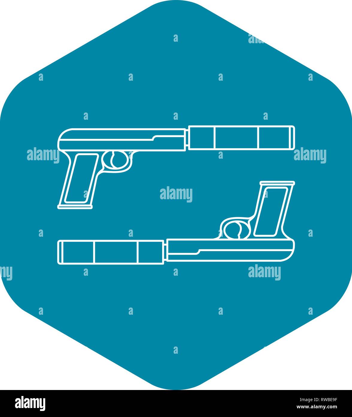 Gun icon, outline style Stock Vector Image & Art - Alamy