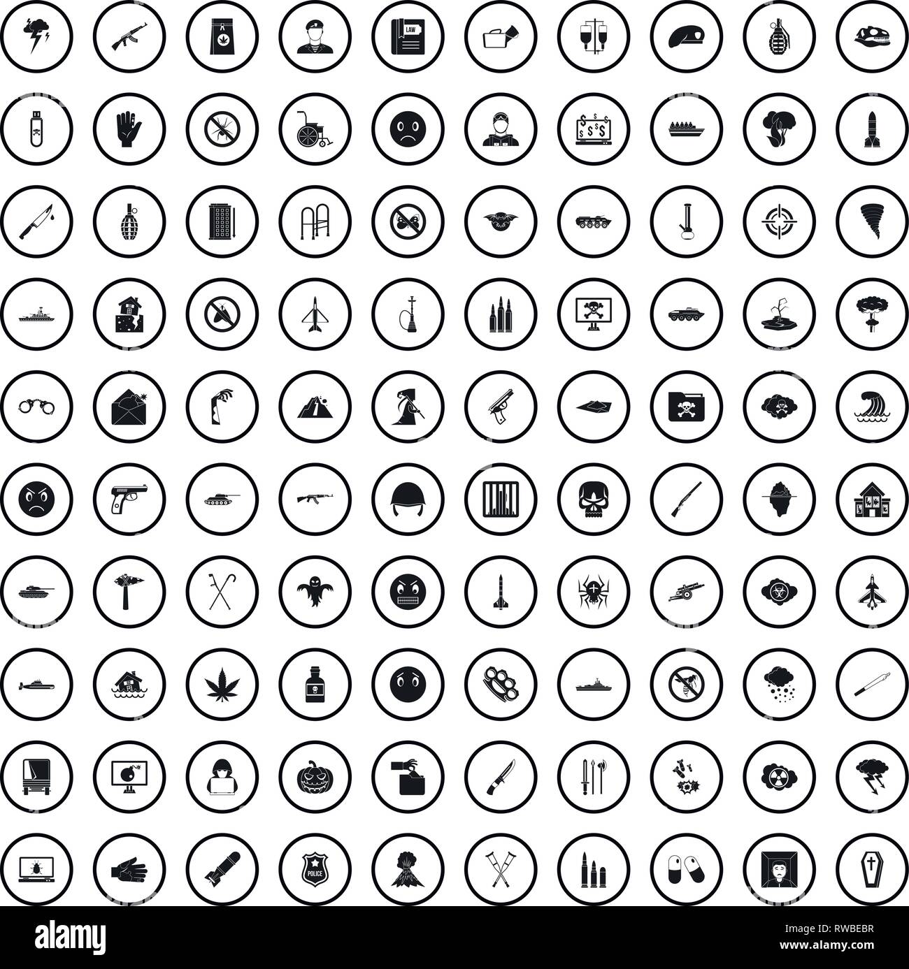 100 oppression icons set, simple style Stock Vector Image & Art - Alamy