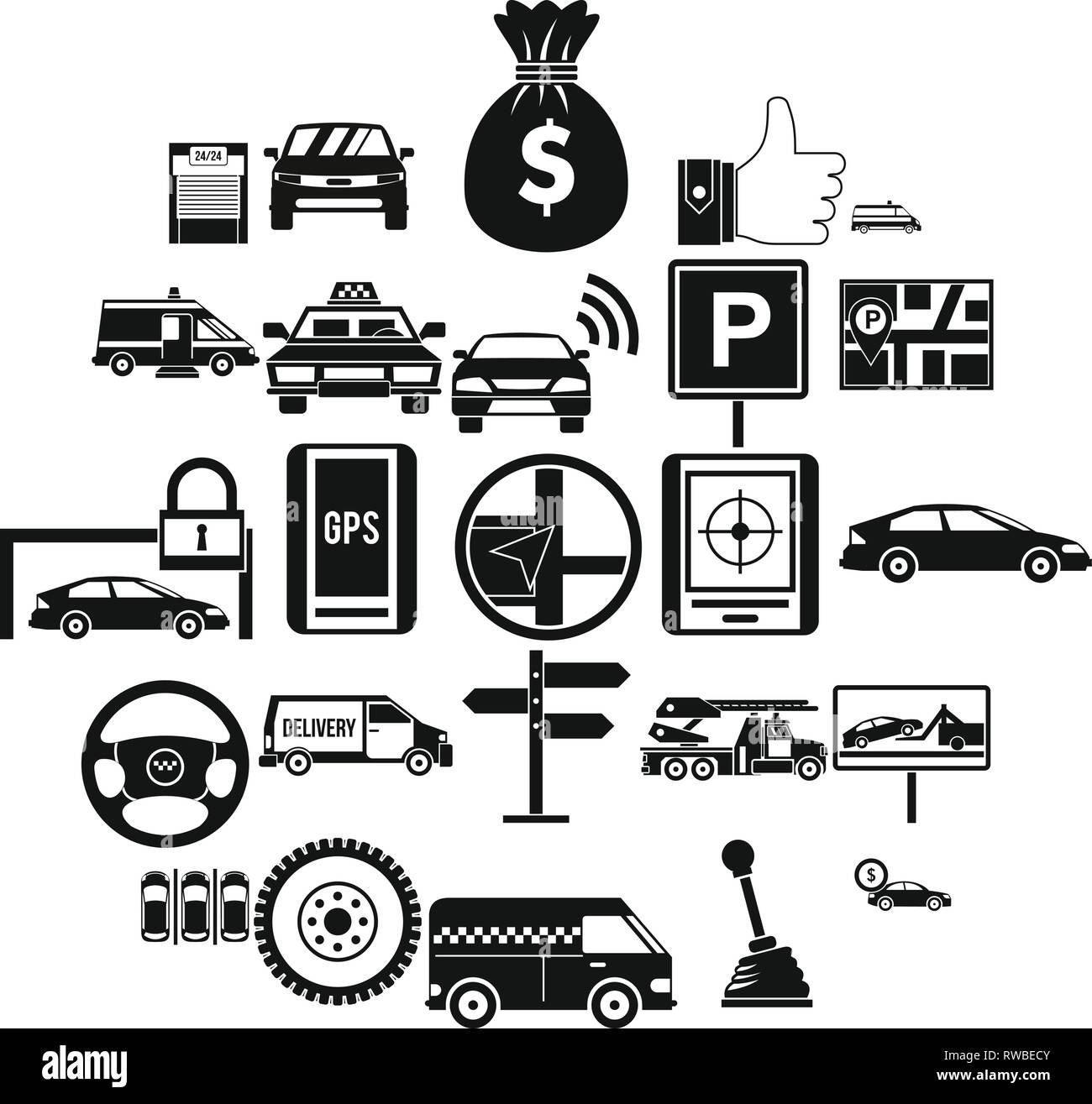Vehicle icons set, simple style Stock Vector Image & Art - Alamy