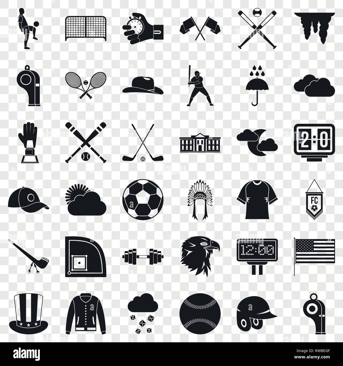 Baseball player icons set, simple style Stock Vector Image & Art - Alamy