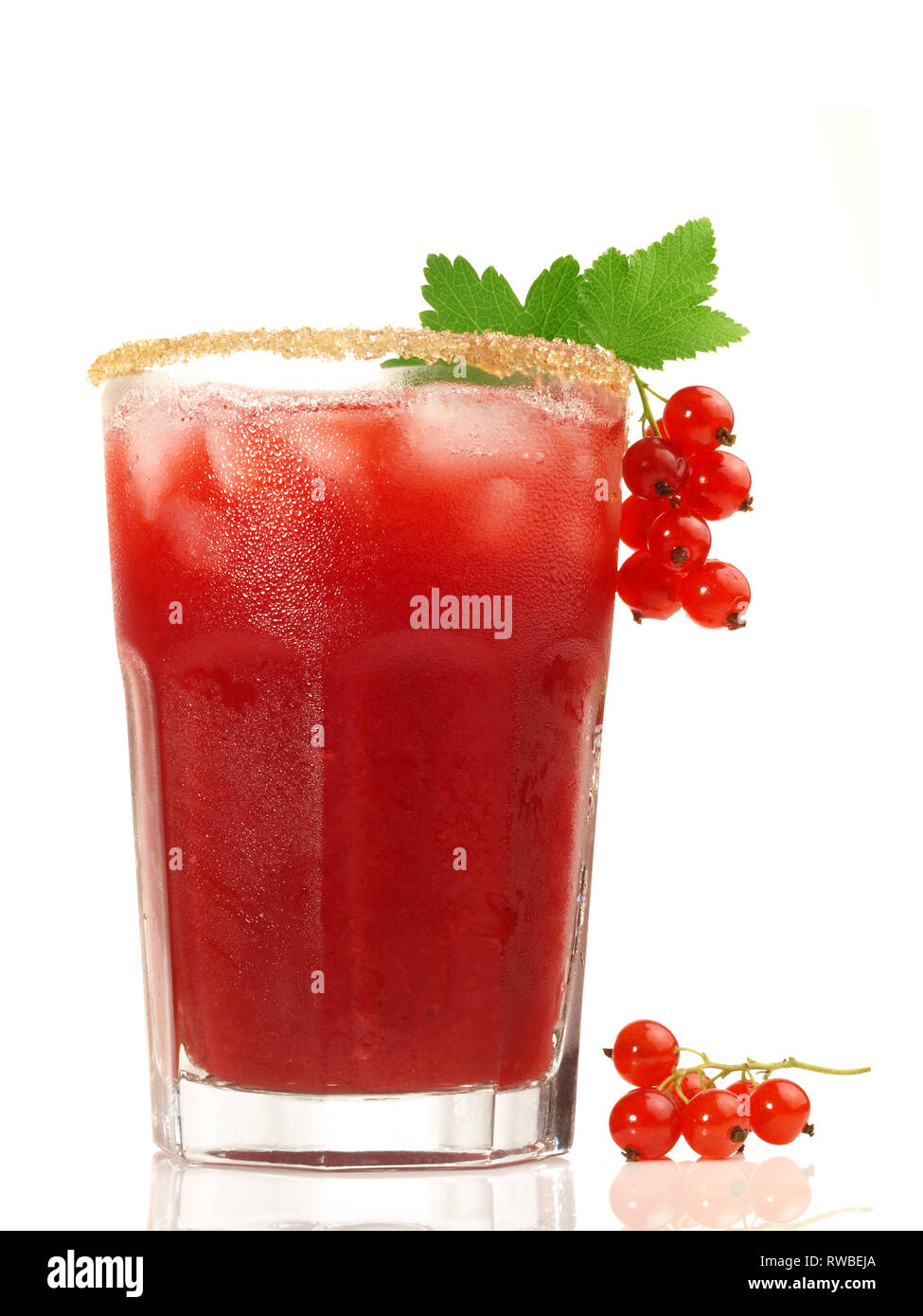 Red Currant Cocktail on white Background Stock Photo - Alamy