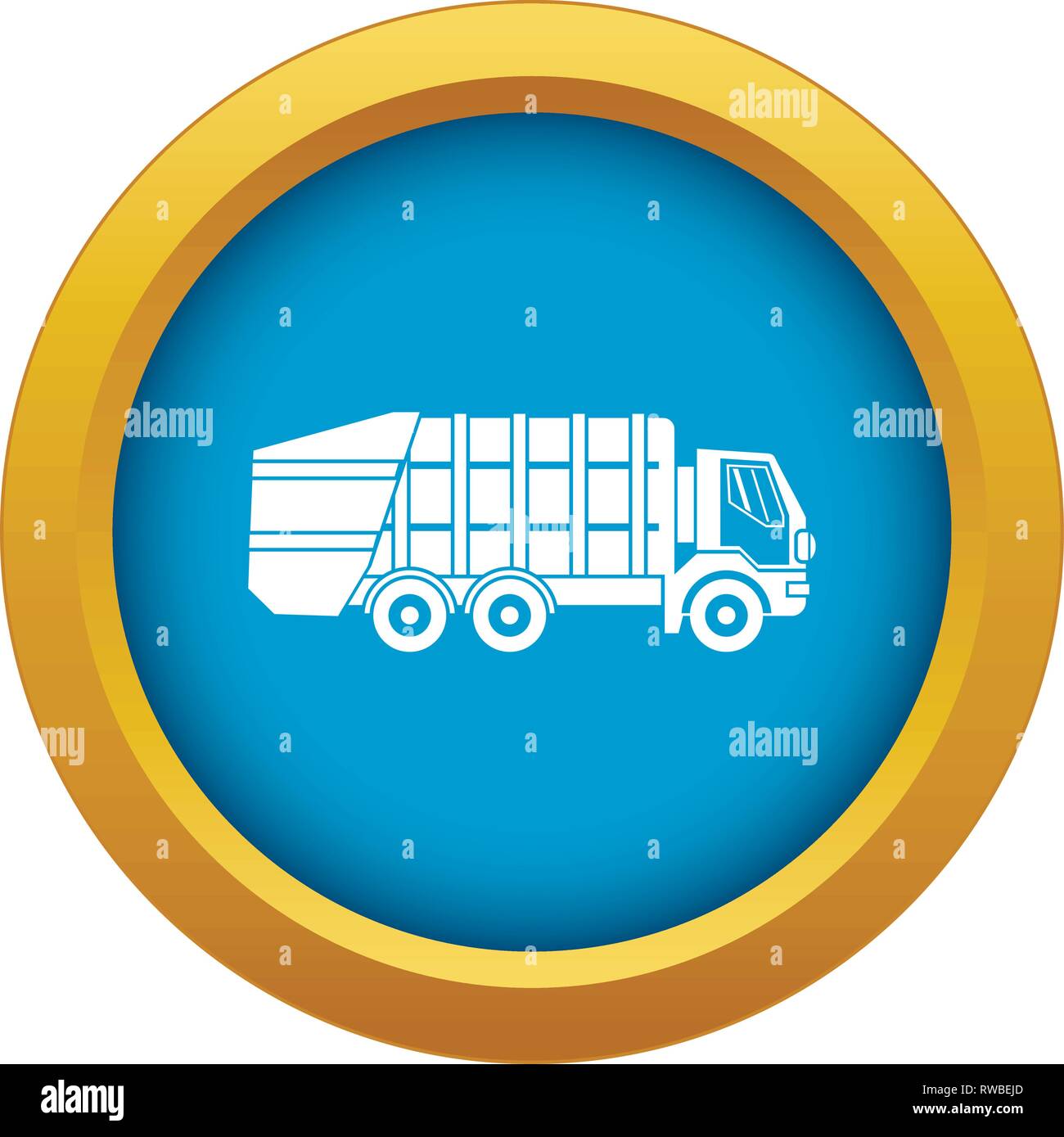 Garbage truck icon blue vector isolated Stock Vector Image & Art - Alamy