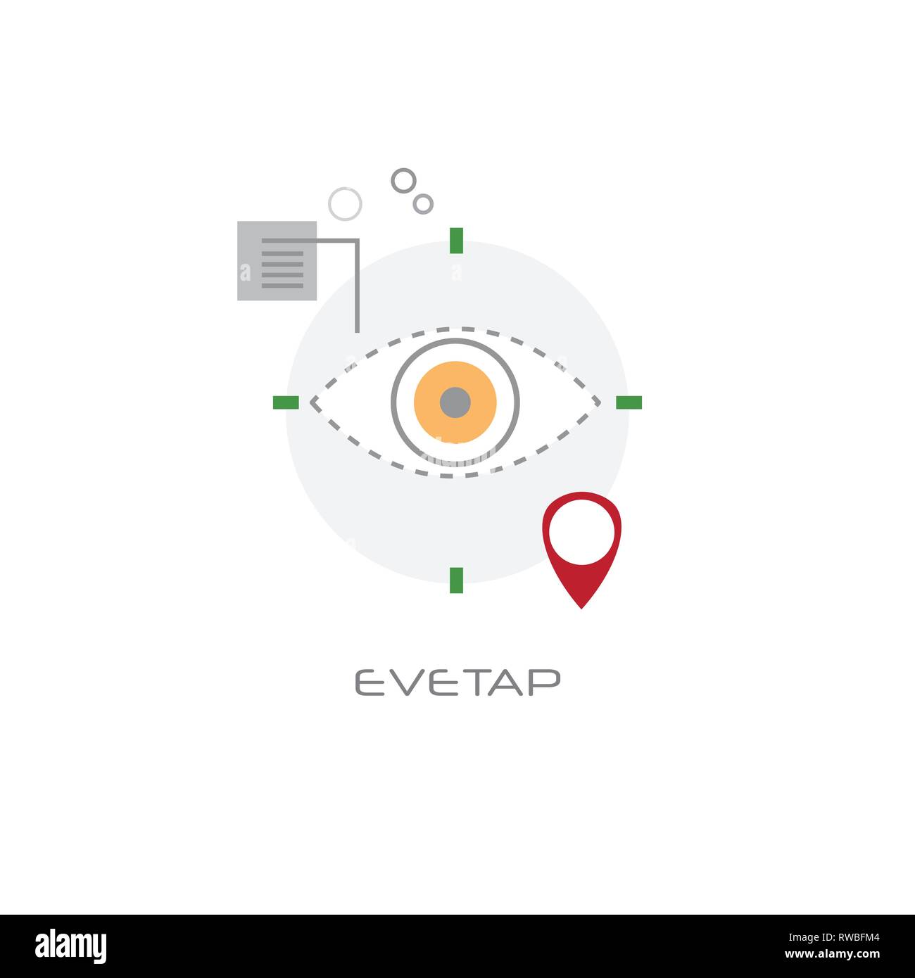 eyetap front eye camera device vision concept line style white ...