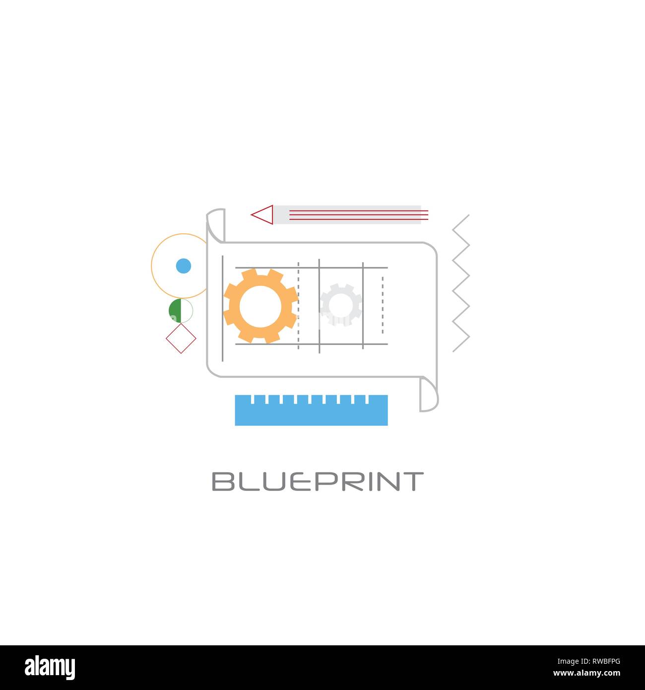 architecture building project design development blueprint concept line ...