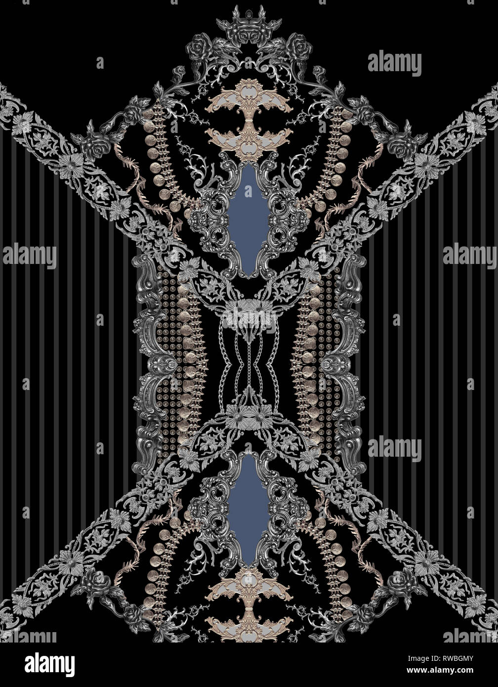 baroque blue design Stock Photo - Alamy