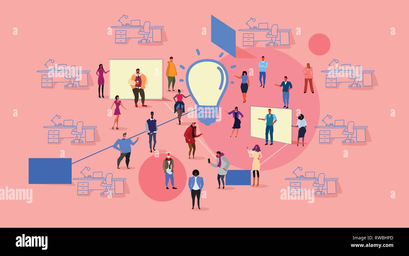 businesspeople group meeting brainstorming process mix race business ...