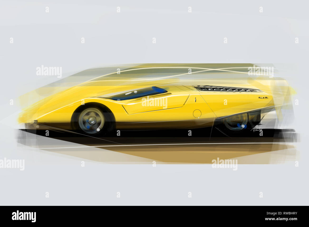 Ferrari 512S berlinetta concept car drawing Stock Photo - Alamy