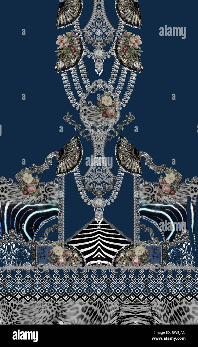 baroque blue design Stock Photo - Alamy