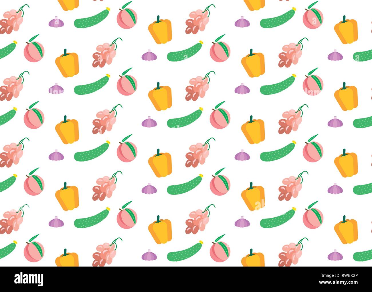 colored vegetables and fruits seamless pattern vegetarian food concept ...