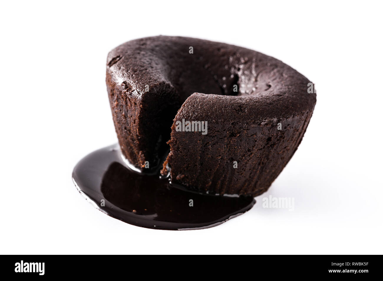 Coulant chocolate cake isolated on white background Stock Photo - Alamy
