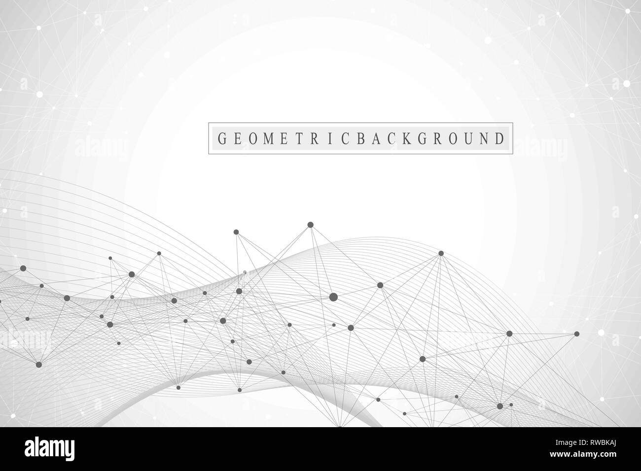 Technology abstract background with connected line and dots. Big data ...