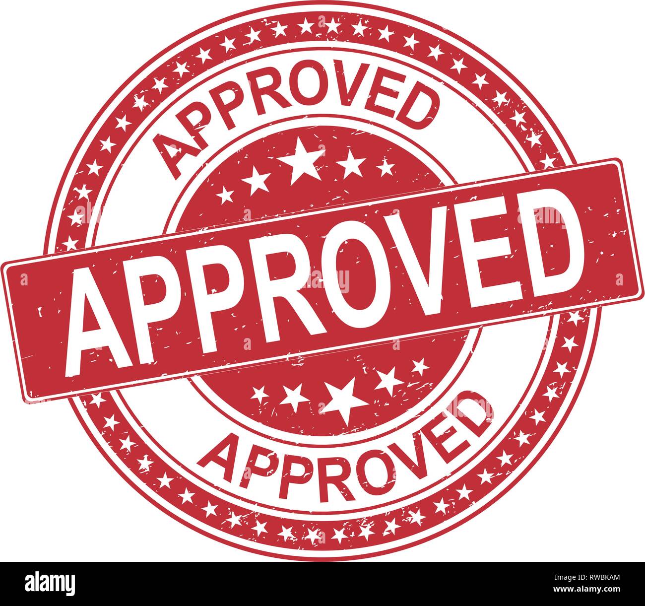 approved round red grungy rubber stamp isolated on white Stock Vector ...