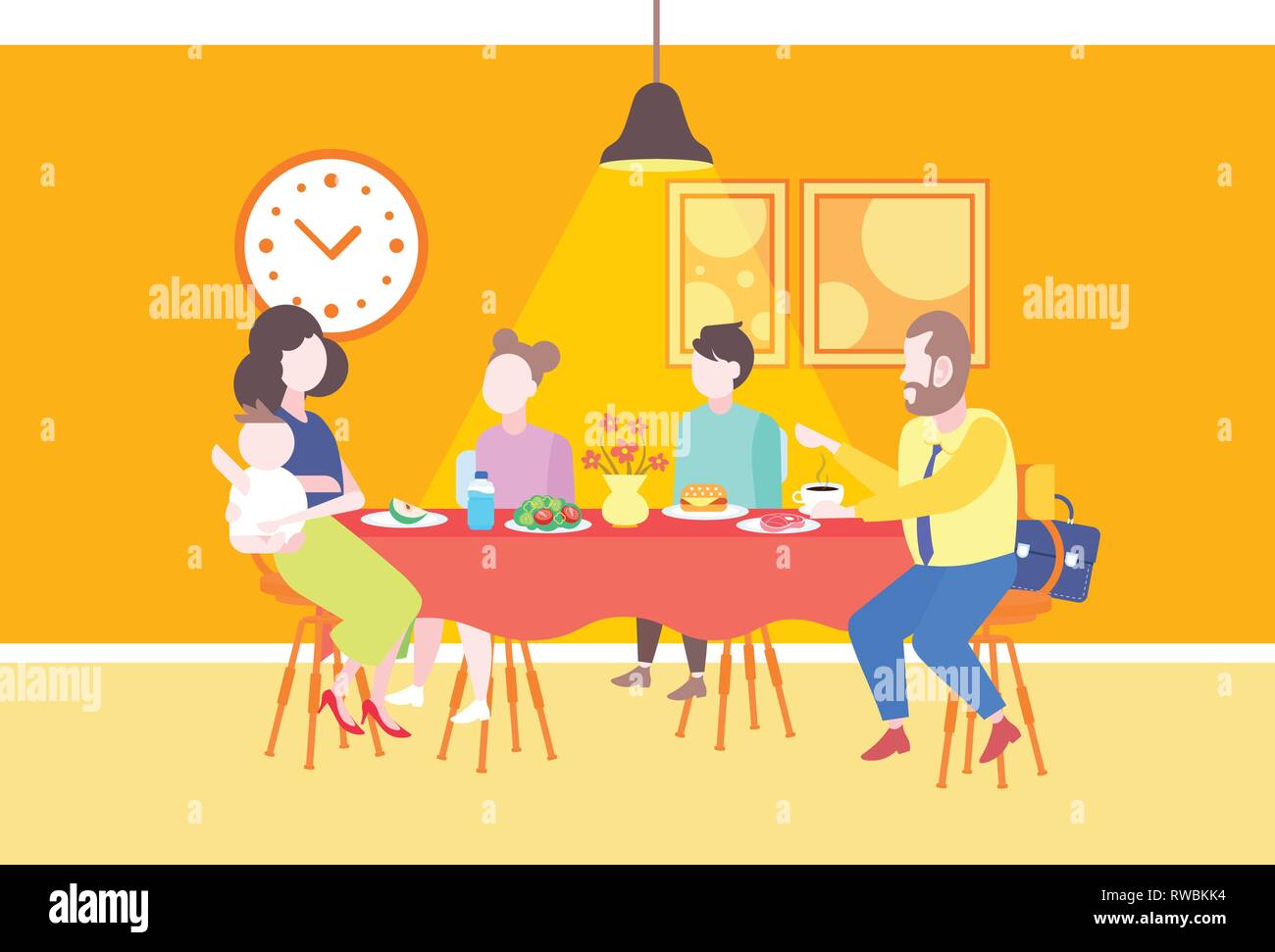 parents with children sitting cafe table enjoying food family having ...