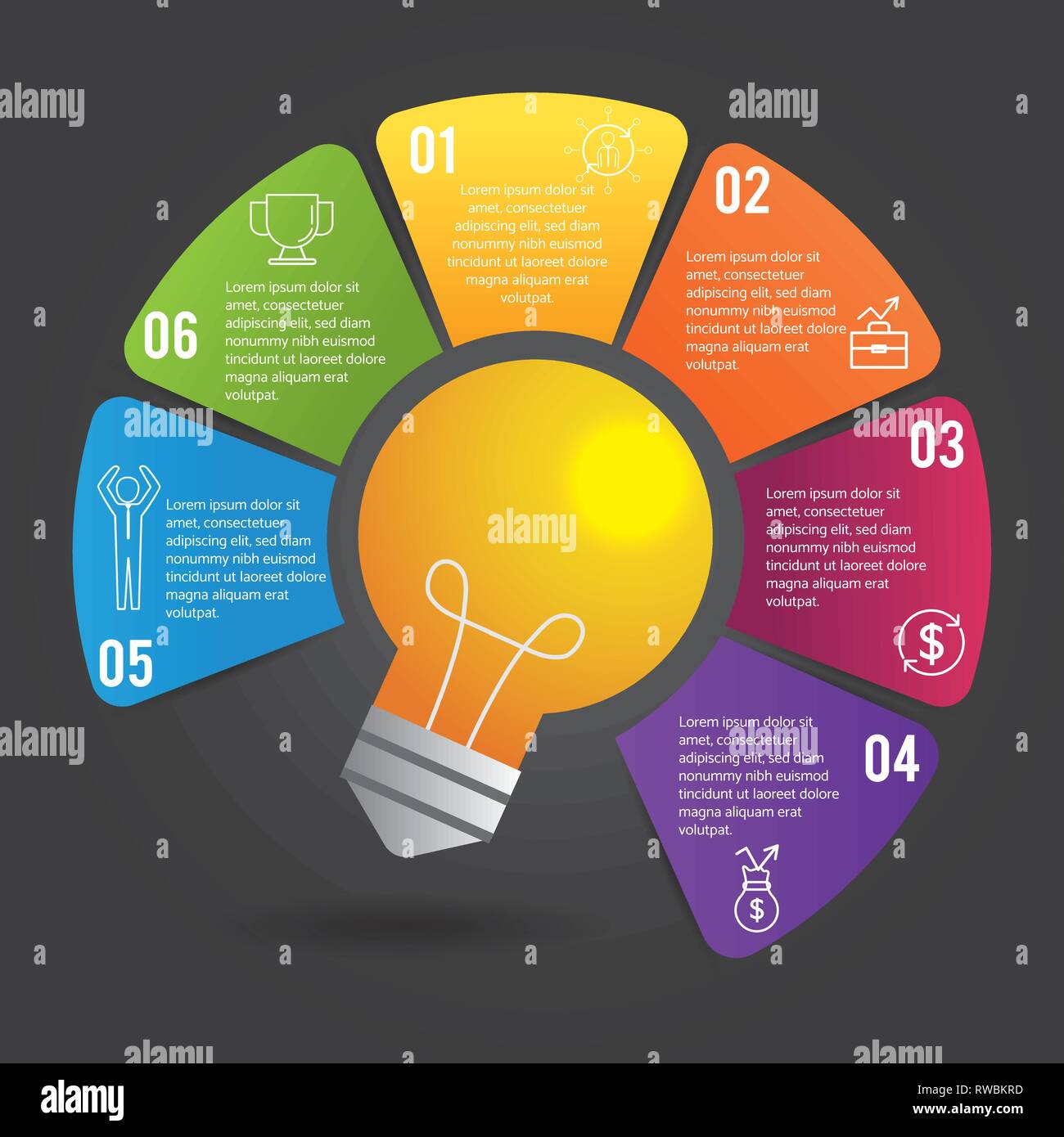infographic business strategy report with lorem ipsum Stock Vector ...
